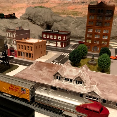 Paper Model Card Stock Building Fire Station engine 55 Pre-cut Card ...