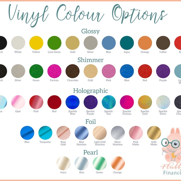 CUSTOM Color Chart Graphic for Your Etsy Shop - Shaped Color Chart ...