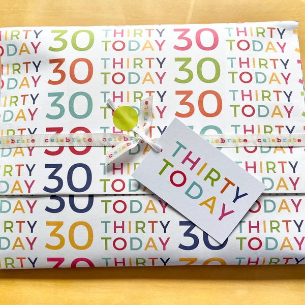 13th Birthday Wrapping Paper - Thirteen Today Birthday Gift Wrap Set ...