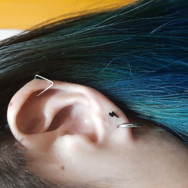 Triangle Helix Earring - Cartilage Piercing - 18 Gauge Helix Ring ...