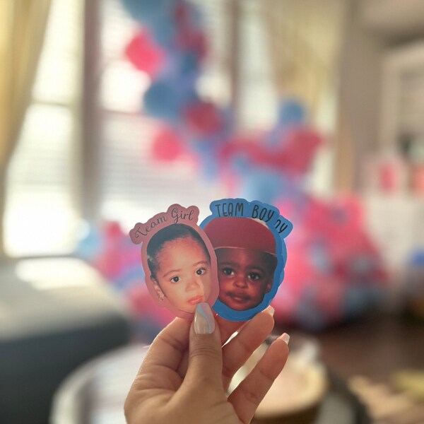 Team Boy and Team Girl Stickers, Personalized Baby Sticker, Baby Shower ...