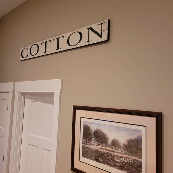 Cotton Sign / You Pick Size /farmhouse Sign / Hand Painted Distressed ...