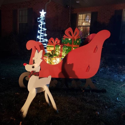 All-weather Large Elegant Red Sleigh - Etsy