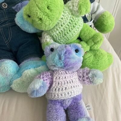 Crochet Build A Bear Spring Green Frog, Spring Pink Frog Jumper build A ...