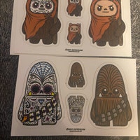 Ewok & Chewbacca Inspired Sticker Sheets - Etsy Portugal