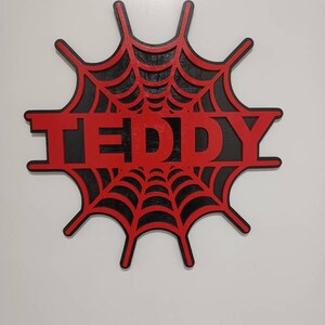 Spider Web Name Sign, Boy Room Decor, Nursery Decor, Spiderman ...