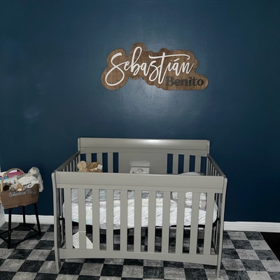 Large Wood Name Sign, Nursery Name Sign, Boho Nursery Sign , Above Crib ...