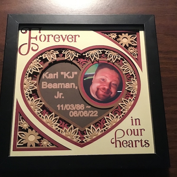 CUSTOMIZABLE 3D MEMORIAL Shadow Box Svg - for Cricut - for Silhouette ...