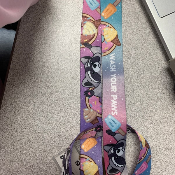 Wash Your Paws - Raccoon Lanyard - Lanyard, Cute Lanyard, Ice-cream ...