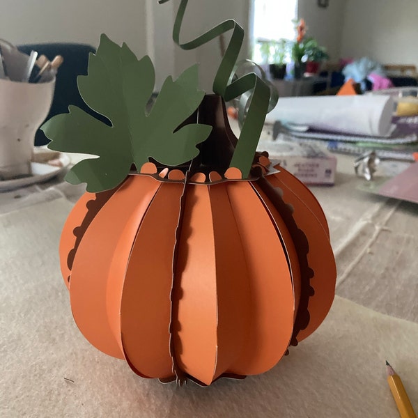 DIY Quick 3D Pumpkin No Glue Template PDF and SVG File for Instant ...