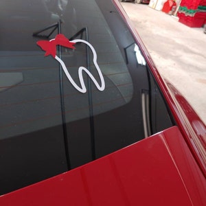 Tooth With Bow Vinyl Decal Dental Profession Car Window - Etsy