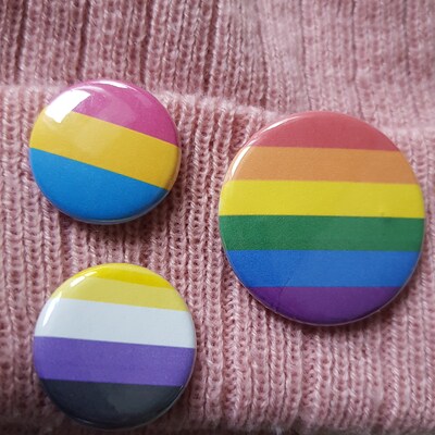 LGBTQ Pride Flag Pin Badges Pinback Buttons Magnet 1 Pin 1.5 Pin 2.25 ...