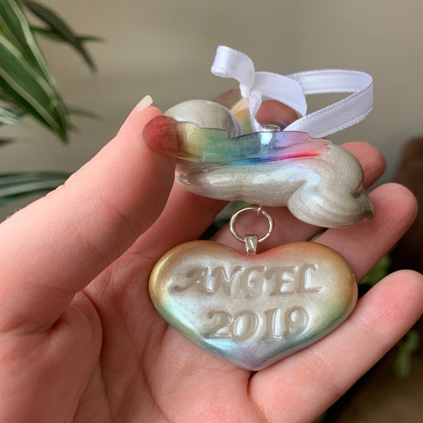 Personalized Sleeping Baby Angel Christmas Ornament: Hand-stamped ...