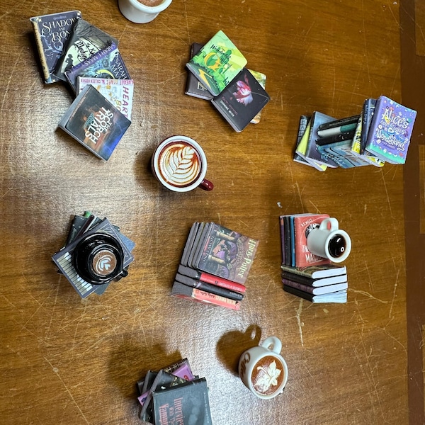 Books & Coffee - Tiny Handmade Magnet Pack (10 Magnets) - Etsy