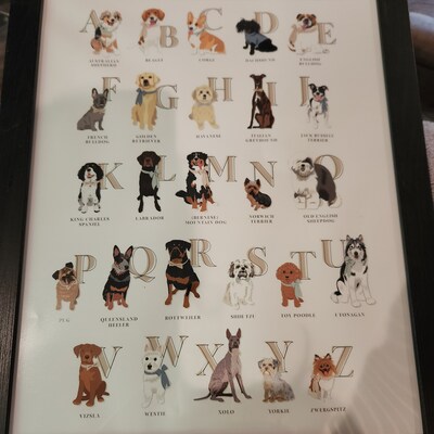 Dog Alphabet Art for Boho Nursery Digital Download Gender Neutral ...