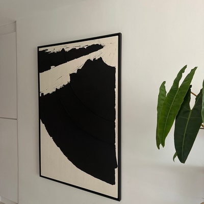 Large Black Circle Abstract Painting Circle Black Abstract Art Black ...