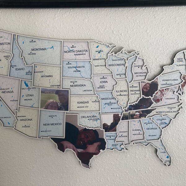 Custom USA Map, 50 States Photo Map, US Picture Map, Travel Memories on ...