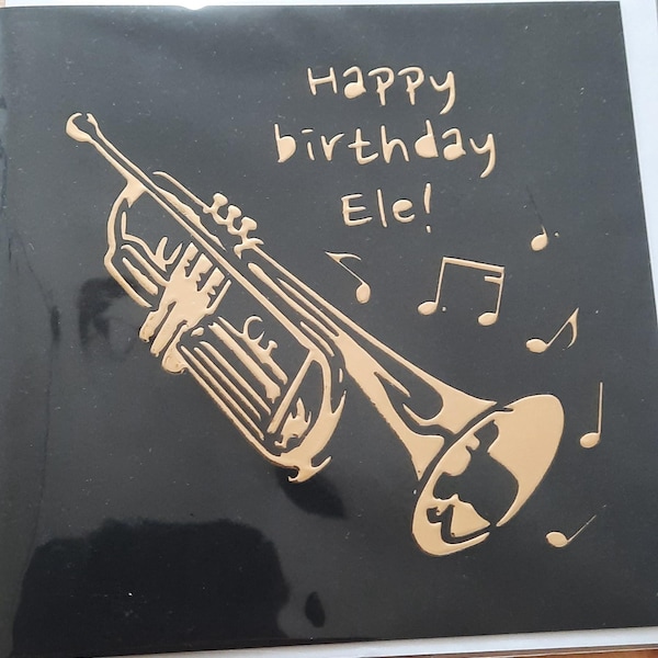 Personalised Trumpet Birthday Card - Jazz Band, Trumpeter, Orchestra ...