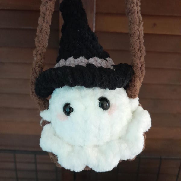 Chubby Ghost Crochet Pattern | NO SEW | Ghost With Witch Hat | Halloween Crochet | Mini Ghost ...