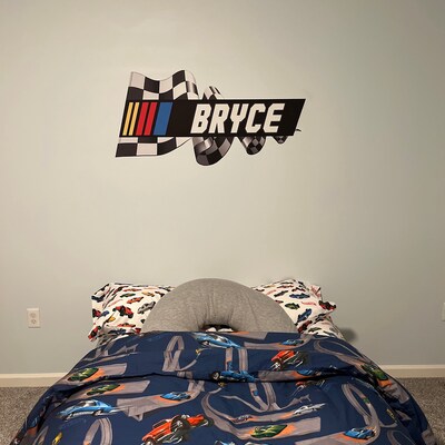 Nascar Inspired Decal, Nascar Wall Design, Car Wall Mural, Personalized ...