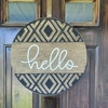 Hello Geometric Welcome Sign, Digital Download, Round Door Hanger Svg ...