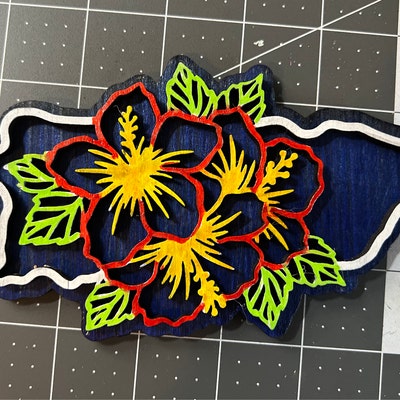 Puerto Rico Hibiscus SVG Flower SVG Laser Cut File Puerto Rico Ornament ...