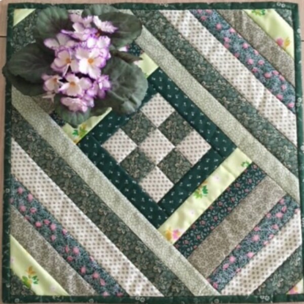 Quilted Table Topper, Centerpiece Mat, Panel Quilt, Table Topper Quilt ...