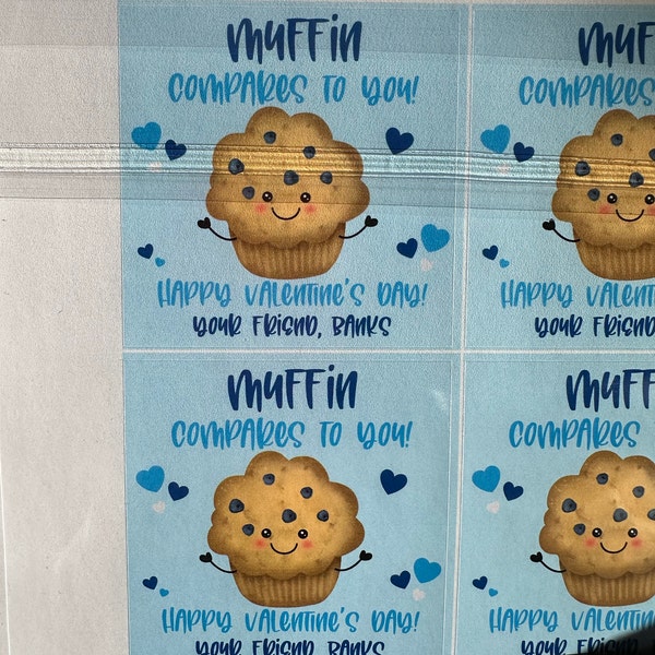 Kids Classroom Valentines Labels, Mini Muffin Valentine Stickers, Gifts ...
