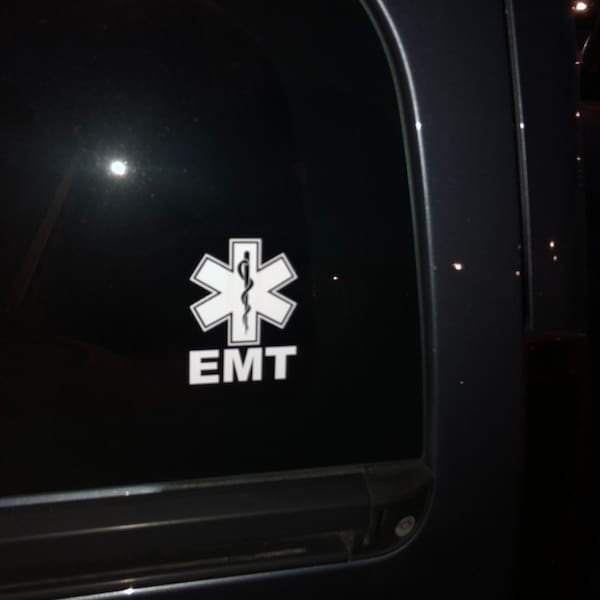EMT Vinyl Decal, EMT Sticker, Emergency Medical Technician Decal, First ...