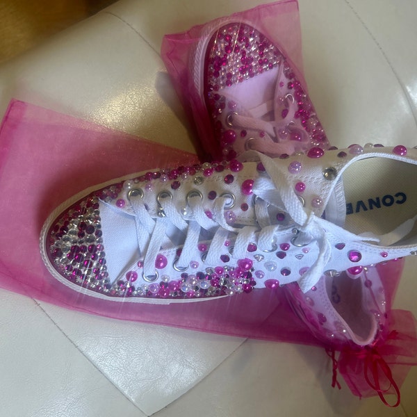 Custom Bling Converse: Rhinestone & Bead Embellished Chuck Taylor All ...