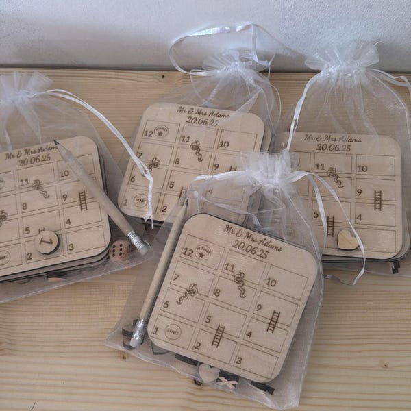 Wedding Favour Games - Tic Tac Toe, Snakes & Ladders, Wordsearch ...