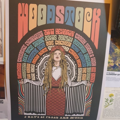 Woodstock Poster, Woodstock Festival Art Print, Woodstock Art, Vintage ...