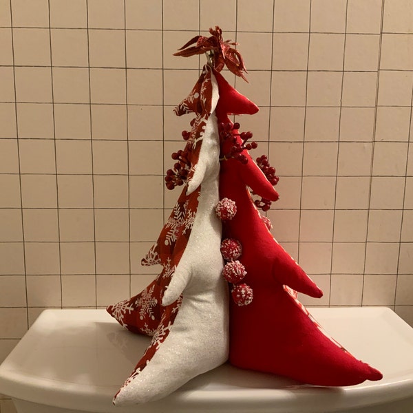 Plush Fabric Christmas Tree Sewing Pattern & VIDEO Tutorial | Table ...