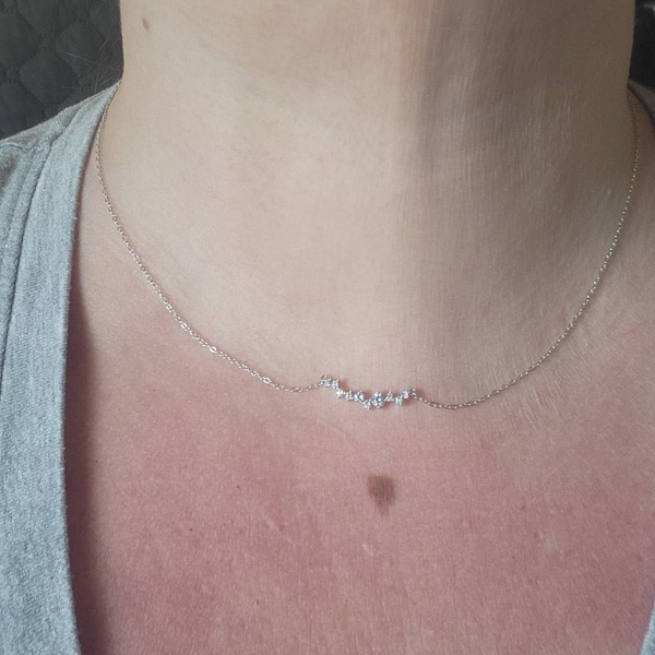 Elegant Diamond Smile Necklace for Wedding •minimalist Diamond Necklace ...