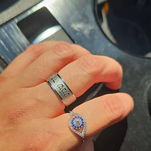 Evil Eye Ring, 14K Solid Gold Minimalist Ring, Dainty Ring for Women ...