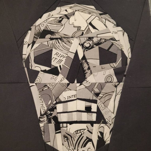 Fractured Skull 10" Block - FPP Pattern - Etsy