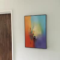 Große abstrakte Kunst , bunte Acryl Leinwand Kunst, große Leinwand Kunst für Wohnzimmer ...