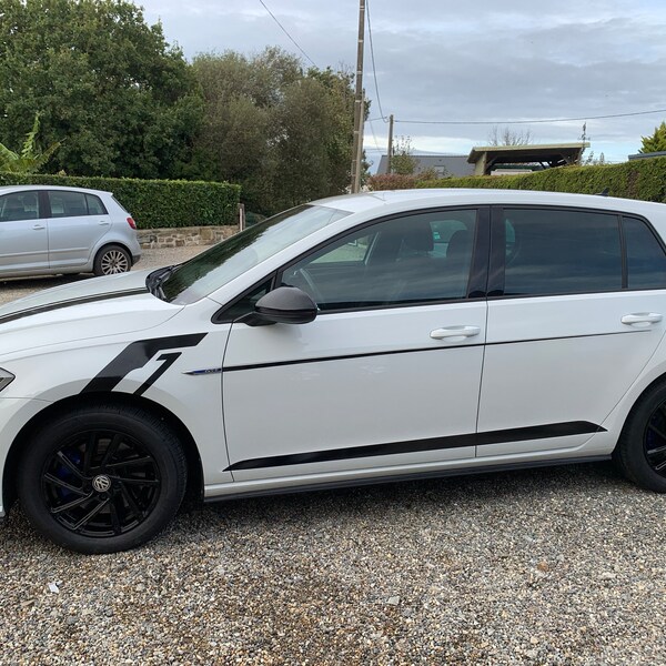 EZM Side Stripe Decals X 2 for VW Golf MK7 / MK7.5 Models R Gti Gtd Gte ...