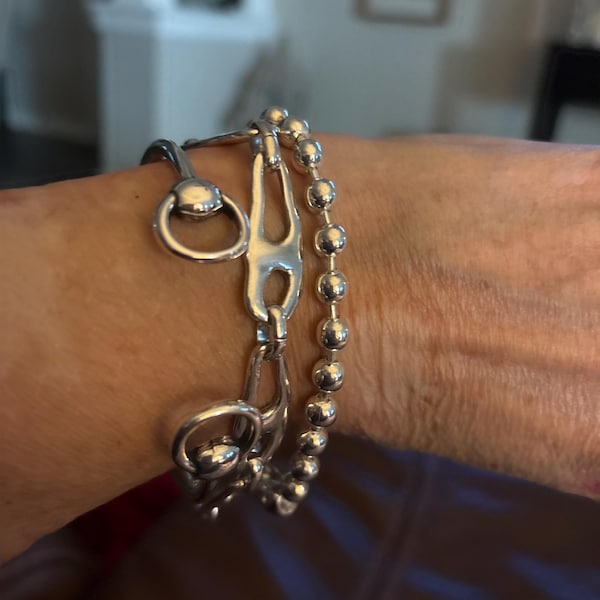 Silver Chunky Bracelet Chain,chunky Bracelet,silver Stack Bracelet for ...