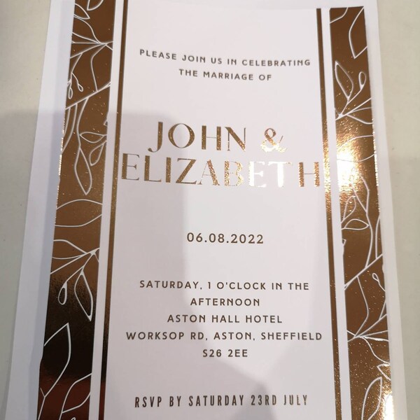 Flowchart Minimalist Wedding Invitation A5 Canva Template | Editable ...