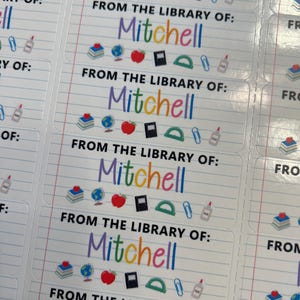 Teacher Labels, Teacher Book Stickers, Teacher Name Labels, Library ...