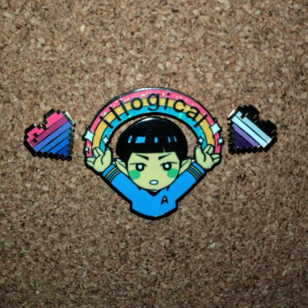 Bisexual Pixel Heart Pin — Subtle Bi Pride Flag Accessory Gift Queer ...