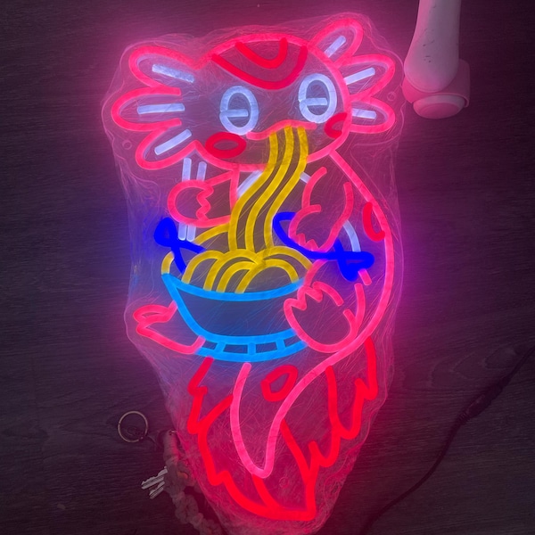 Ramen Salamander Neon Sign | Neon Sign Bedroom| Japanese Neon Sign ...