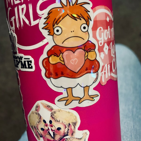 Ponyo Heart Studio Ghibli Stickers | Cute Sparkle Holographic Sticker ...