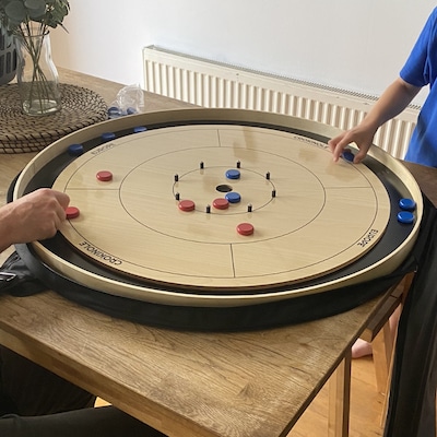 Crokinole Board Game 'dark' Tournament Board, Discs, Carrom Powder ...