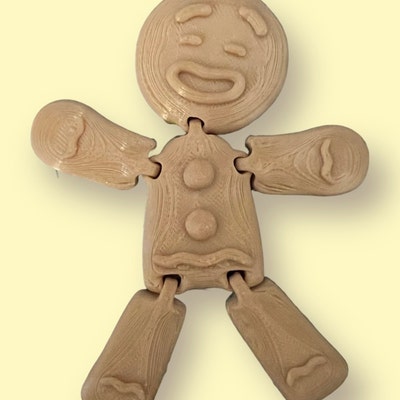Flexi Print-in-place GINGERBREAD ORNAMENT STL for 3D Printing - Etsy