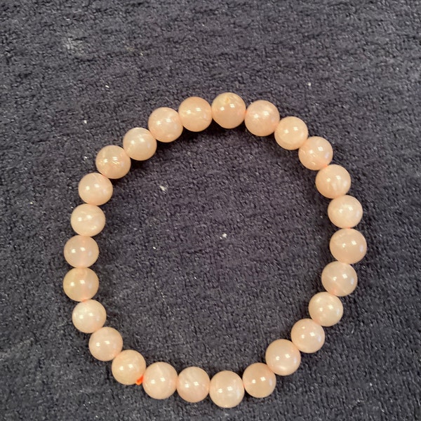 Peach Orange Sunstone Crystal Bracelet - Natural Sunstone Gemstone ...
