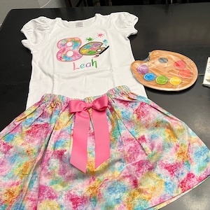 Paint Birthday Outfit/girls Paint Party/paint Splatter Palette Shirt ...