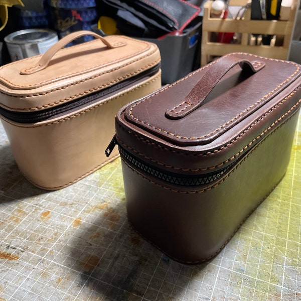 Leather Box Pattern - Toiletry Bag Pattern - Leather DIY - Pdf Download ...