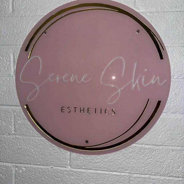 Custom Business Logo Sign, Blush Wall Decor, 3D Acrylic Sign, Office ...